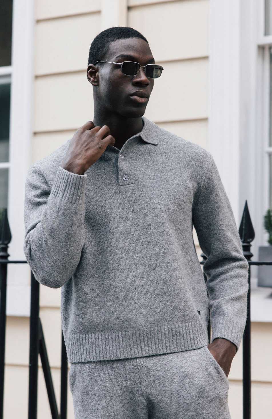 Montreux Knit Button Up Jumper in Grey – MAUVAIS