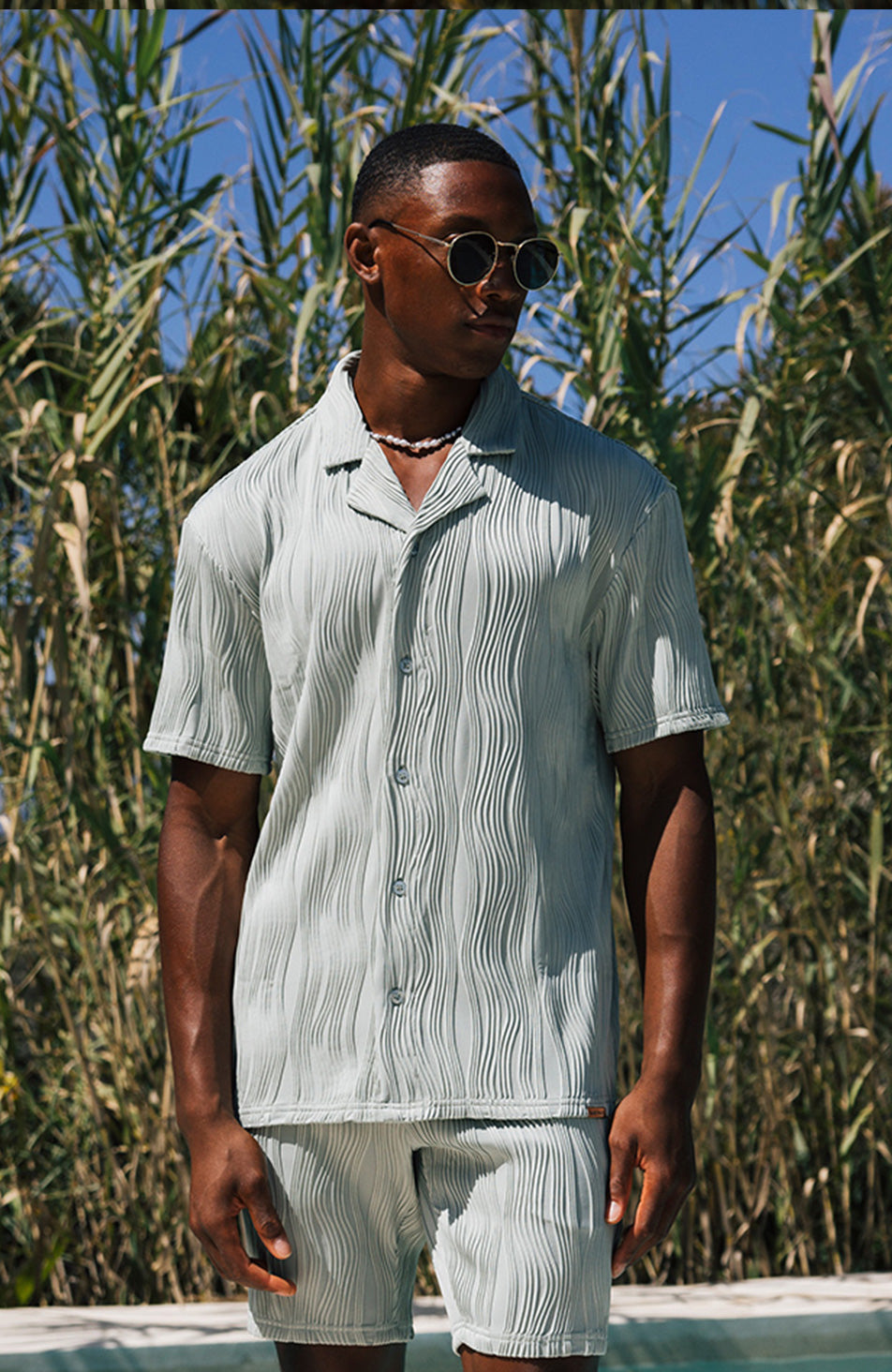 Relaxed Fit Wave Shirt in Sage – MAUVAIS